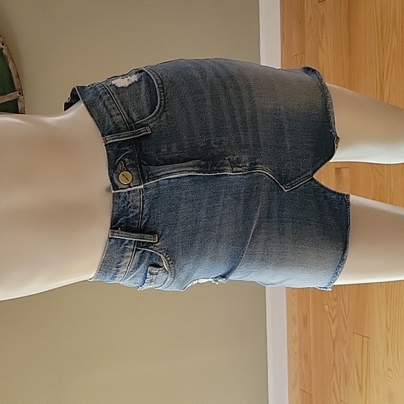 Frame Denim | Skirts | Frame Distressed Denim Mini Skirt | Poshmark